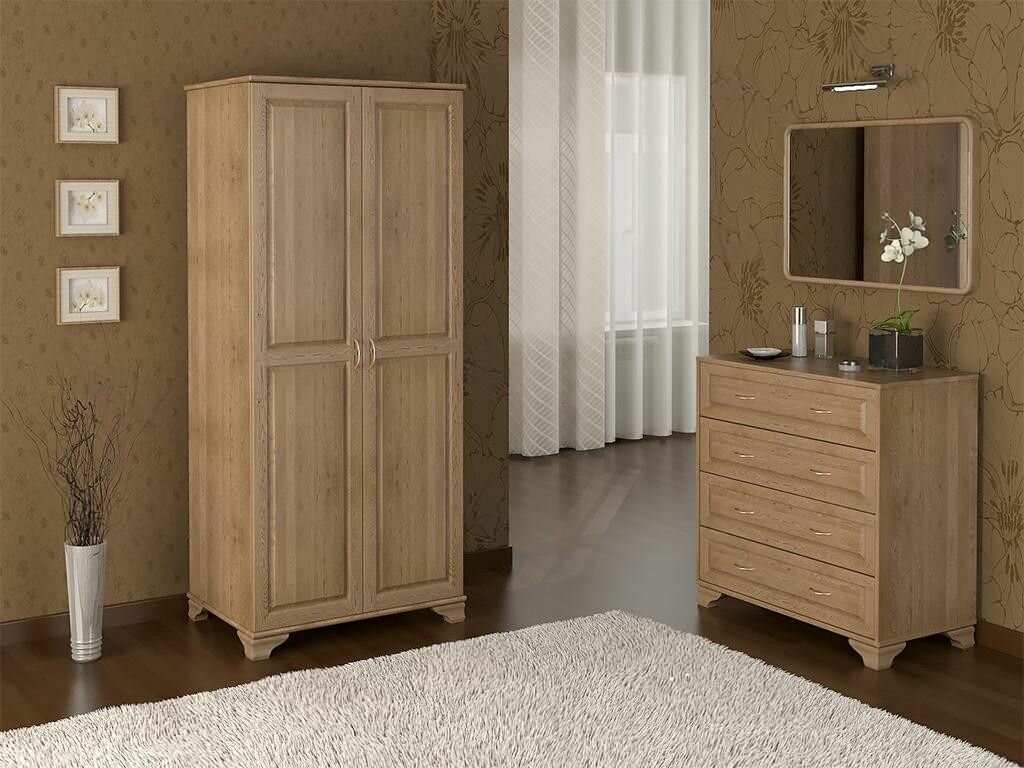 Шкаф Витязь №104 из Массива сосны, 80х60х190 см, классический орех 2