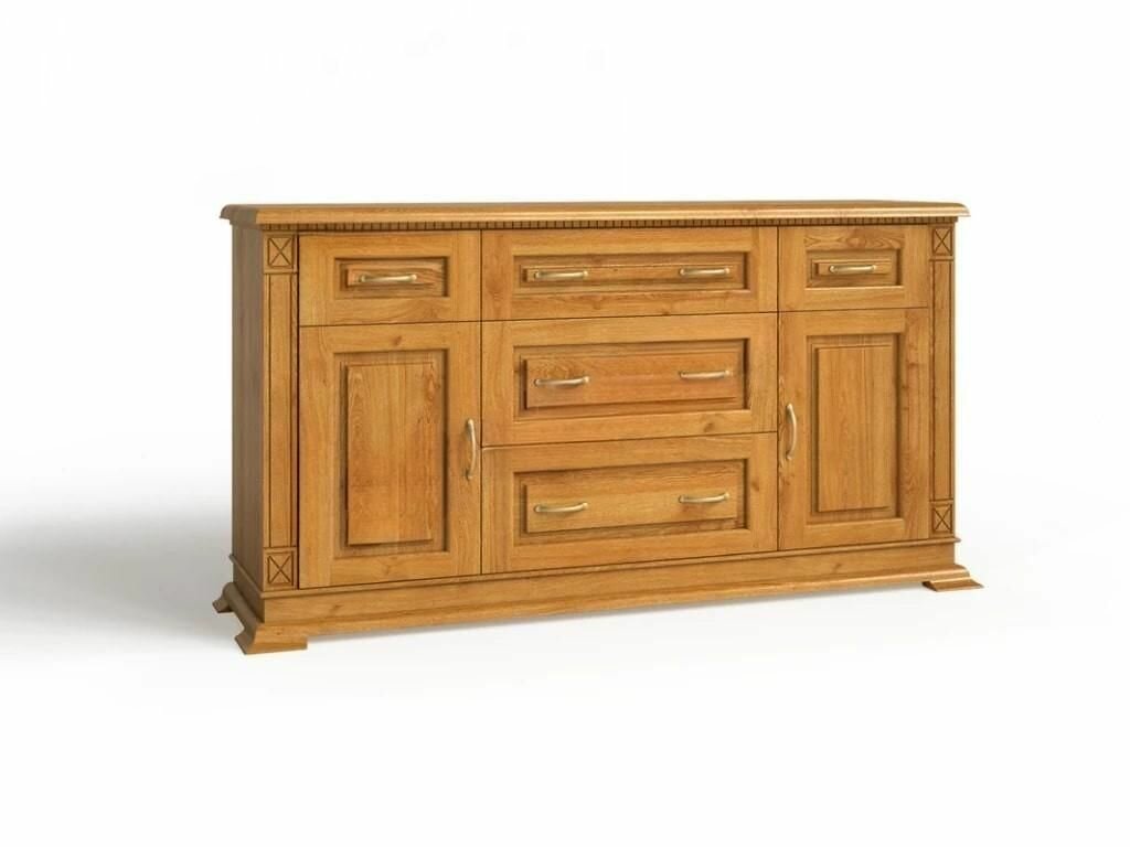 Комод Верди №112 из Массива сосны, 5 ящ, 150х45х90 см, классический орех 2