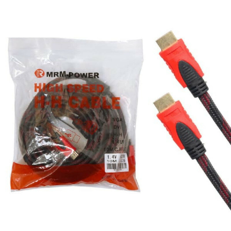 Кабель HDMI-HDMI 10м MRM-POWER (CCS) с фильтром 1.4V (в оплетке)