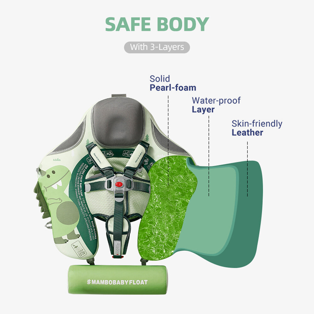 Mambobaby детский плавательный круг, ненадувной детский плавательный круг, водонепроницаемый детский тренажер для плавания от 3 до 24 месяцев, детский плавательный круг для мальчиков и девочек с навесом от солнца