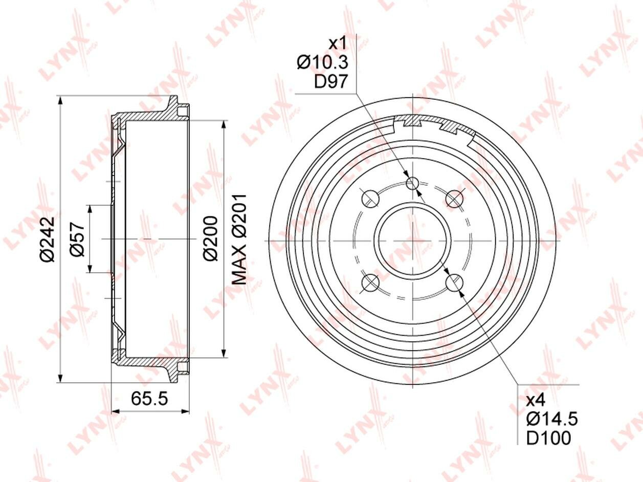 Lynx барабан тормозной daewoo nexia/lanos/espero/opel astra f/kadet e bm1015