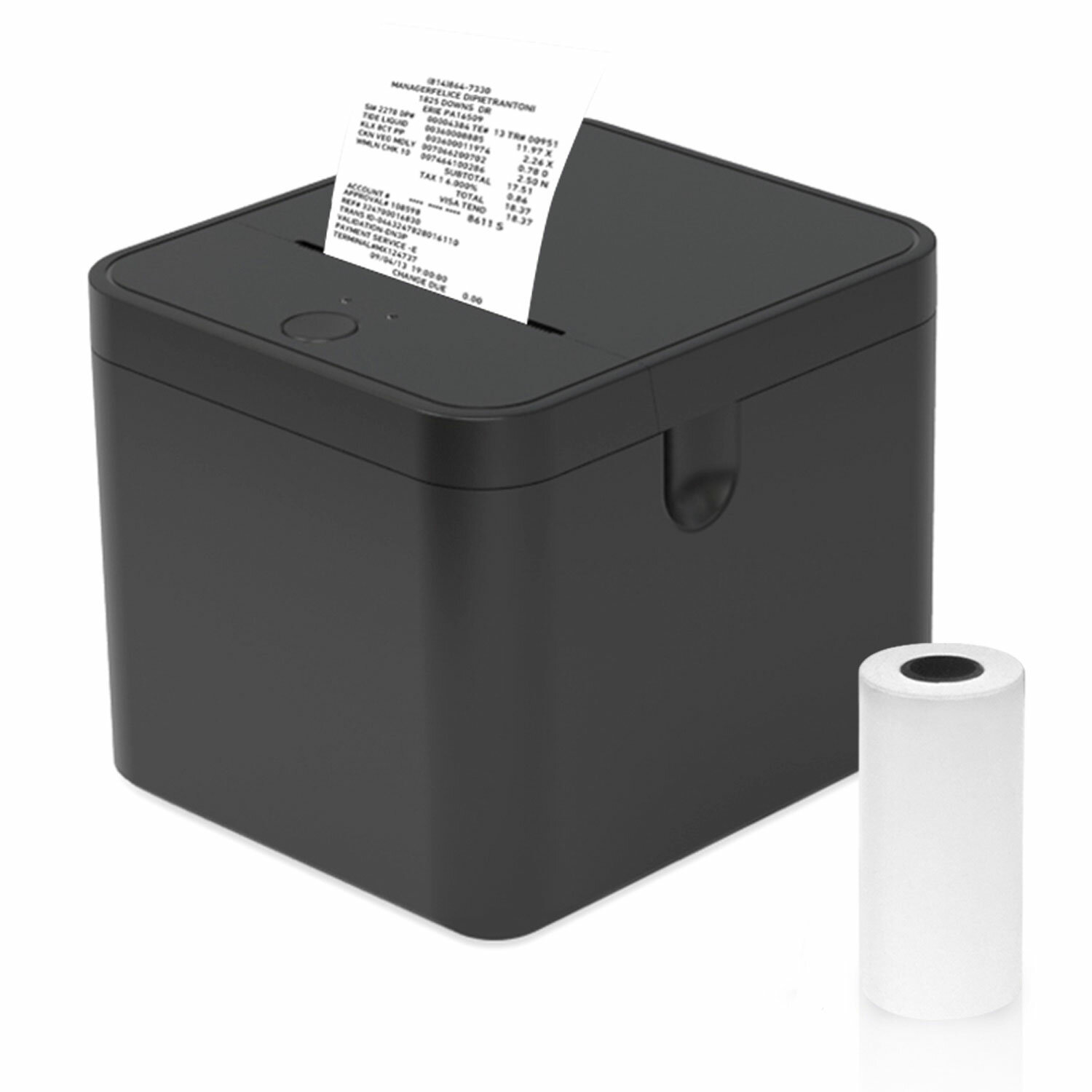 Принтер квитанций 58mm POS USB+BT настольный прямого термического печати поддерживающий ESC/POS для логистики ресторанов кухонь супермаркетов домашних бизнесов розничных магазинов модель POS-5890A со скоростью 90mm/sec плотностью 384 точек/строку буфером