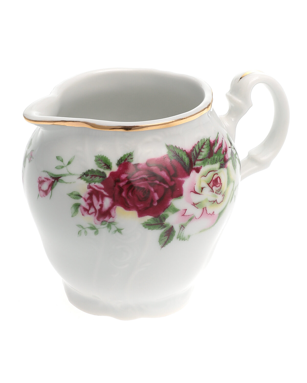 Молочник 250 мл; "Bernadotte", декор "Английская роза, отводка золото", Thun/ БТФ1253