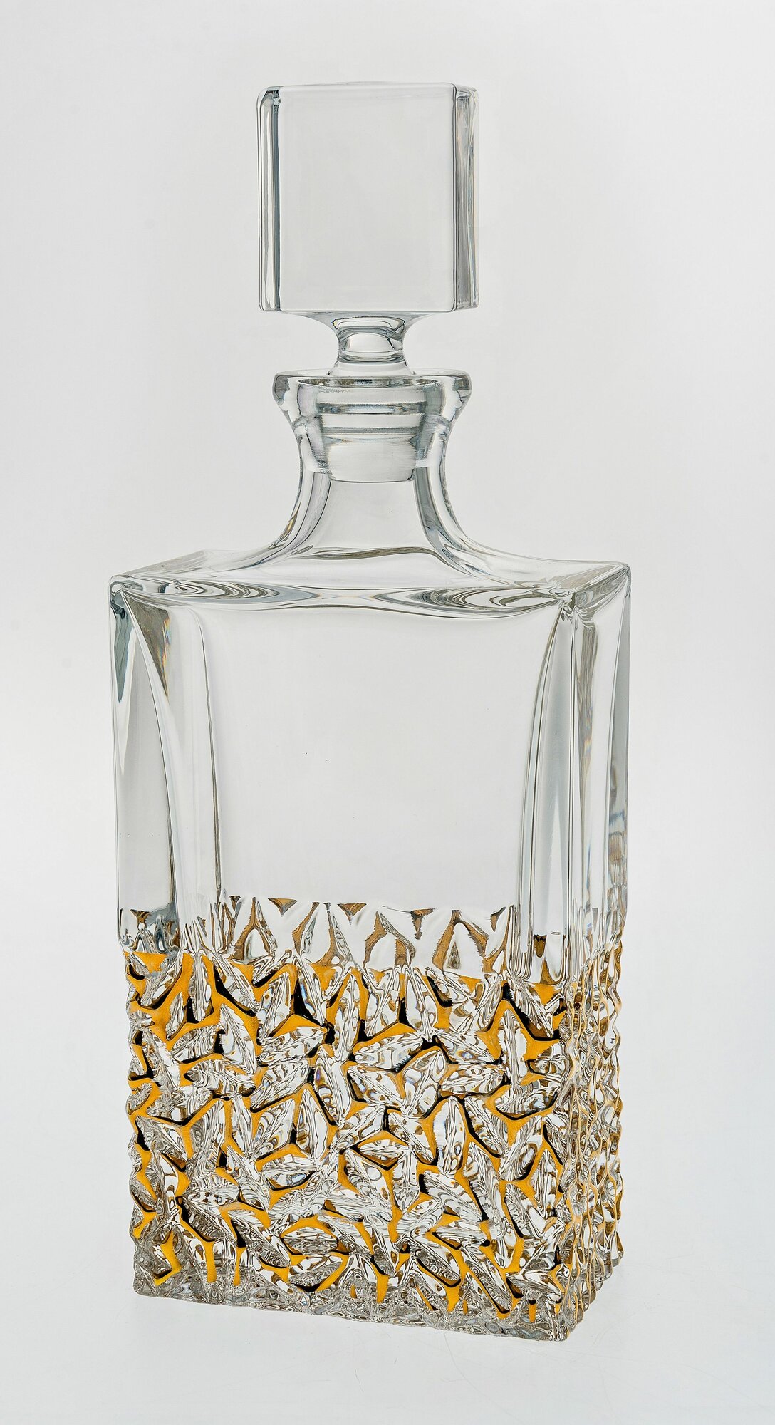 Штоф "NICOLETTE", декор "Золотой мрамор",1000 мл; хрусталь, Bohemia Jihlava/ ИПХ112