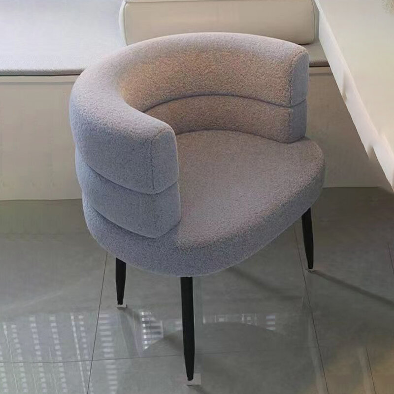 Кресло для отдыха со спинкой в кремовом стиле, бытовое современное минималистичное кресло для макияжа