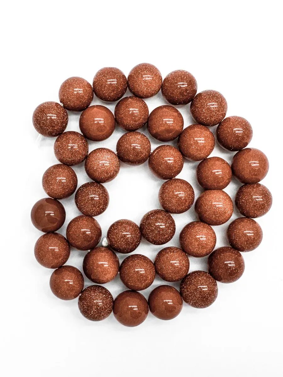 0857 Аквамарин красно-коричневый бусины 10мм 1 нить хит люкс