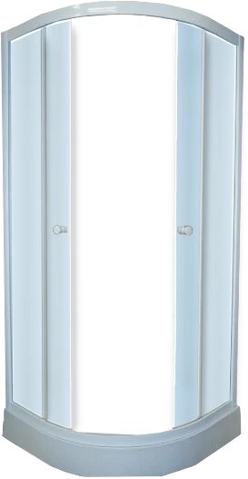 Душевой уголок Parly ZF91 с поддоном, стеклянный, 90x90, с низким поддоном, с матовым стеклом, раздвижной белый
