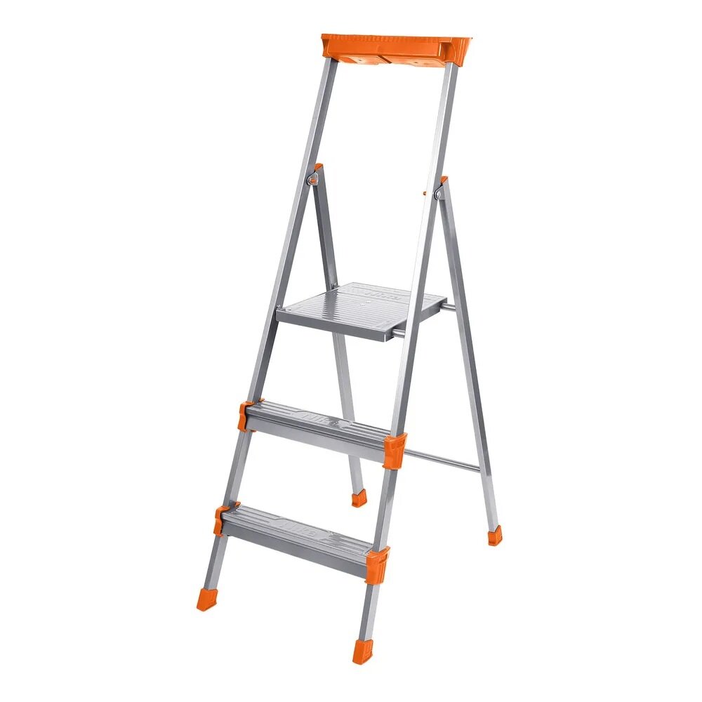 Стремянка НИКА СМ3, 3 ступени, стальная, нагрузка до 150кг, складная, серая