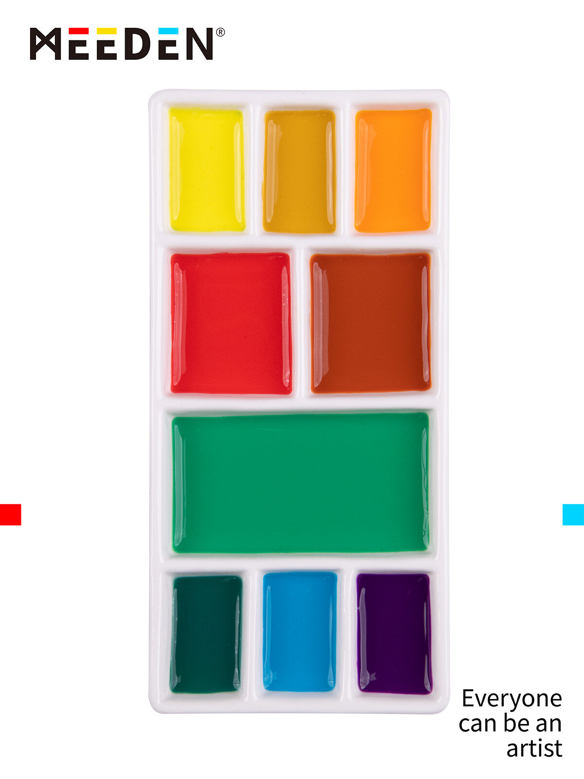 Палитра MEEDEN, керамическая, для акварели/гуаши/акрила/масла, прямоугольная