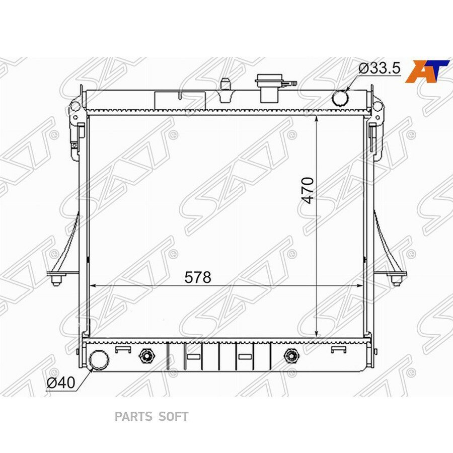 Радиатор Hummer H3 05-10 от официального дистрибьютора, SAT, артикул HM0001