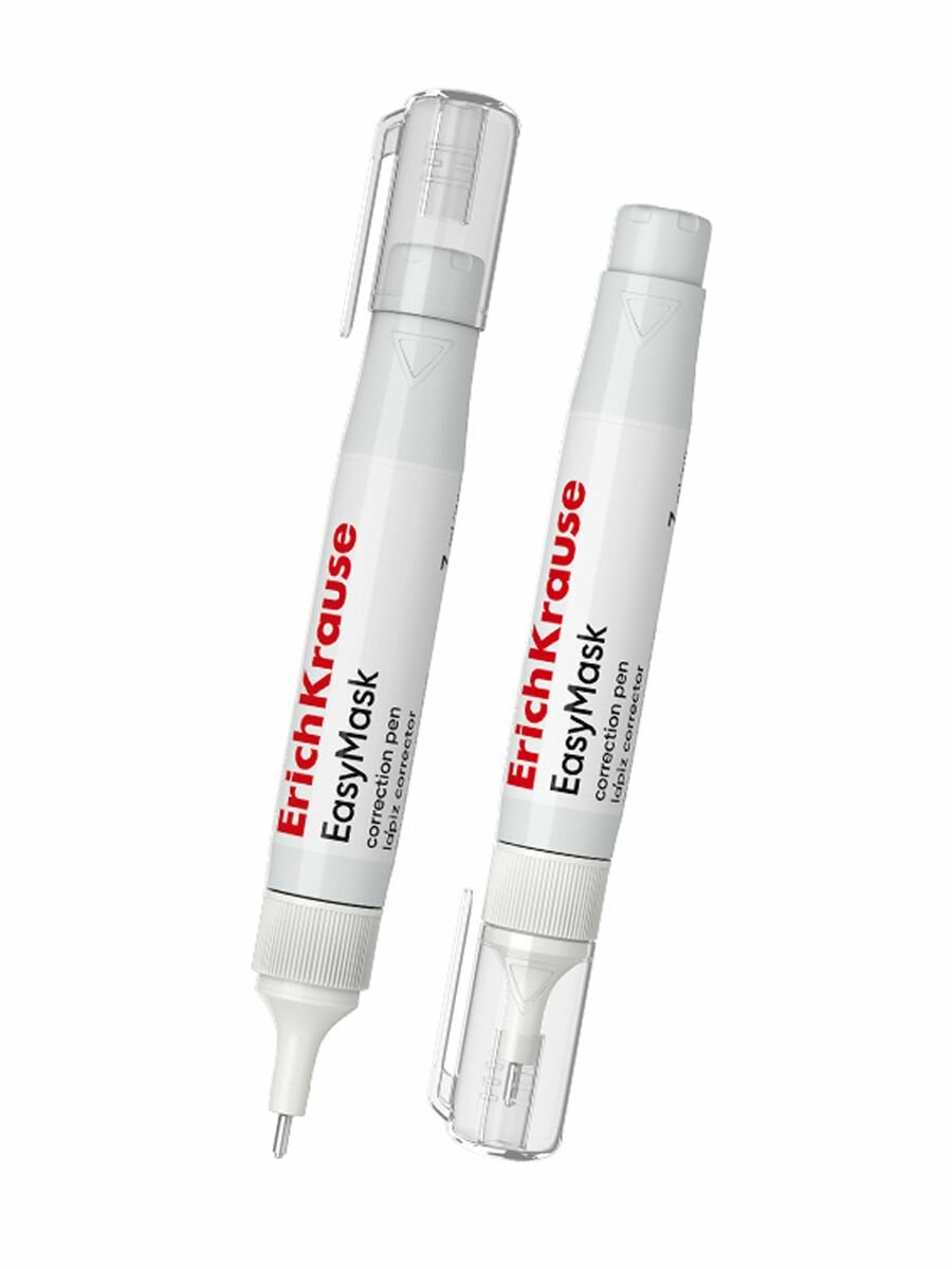 Корректирующая ручка Erich Krause "Standard", 7 мл, с колпачком, металлический наконечник, органическая основа