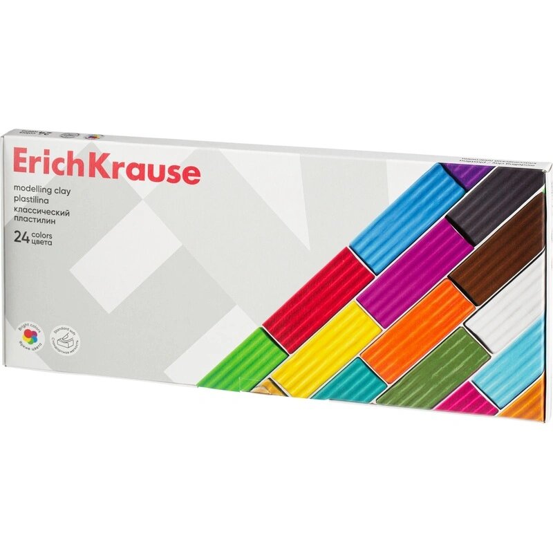 Пластилин классический ErichKrause 24 цвета, 384г 61319