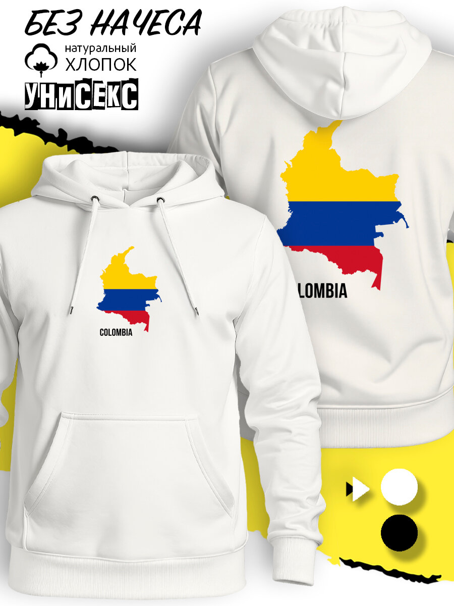 Худи Толстовка свитшот с флагом Колумбии Colombia