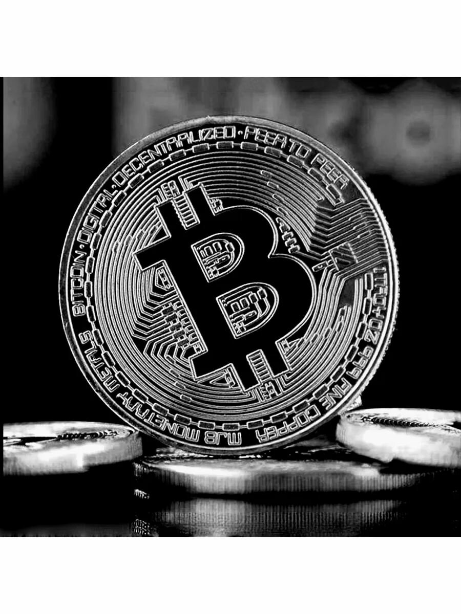 1 шт Сувенирная коллекционная монета Bitcoin Биткоин