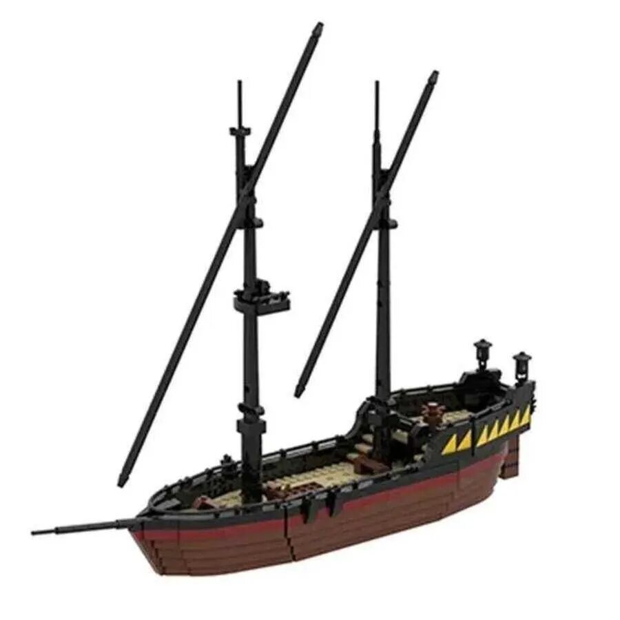 Moc Ship Пиратский корабль из блоков, конструктор для мальчиков, пластик, коричневый