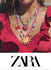 Колье Zara, аквамарин синтетический, металл, бирюза, длина 62 см, разноцветный м...