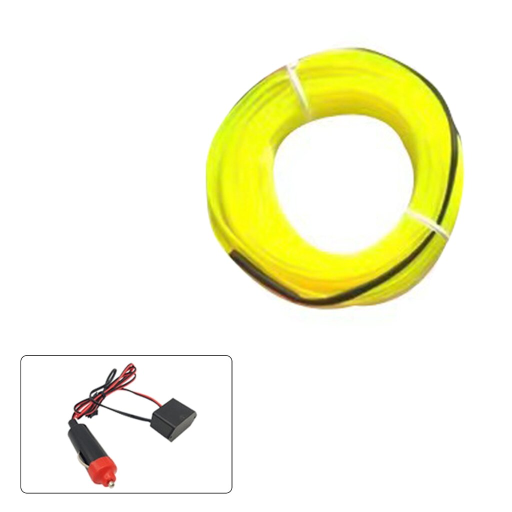 1 светодиодная панель рассеянного освещения салона автомобиля-флуоресцентно-зеленый-штекер прикуривателя длиной 5 м