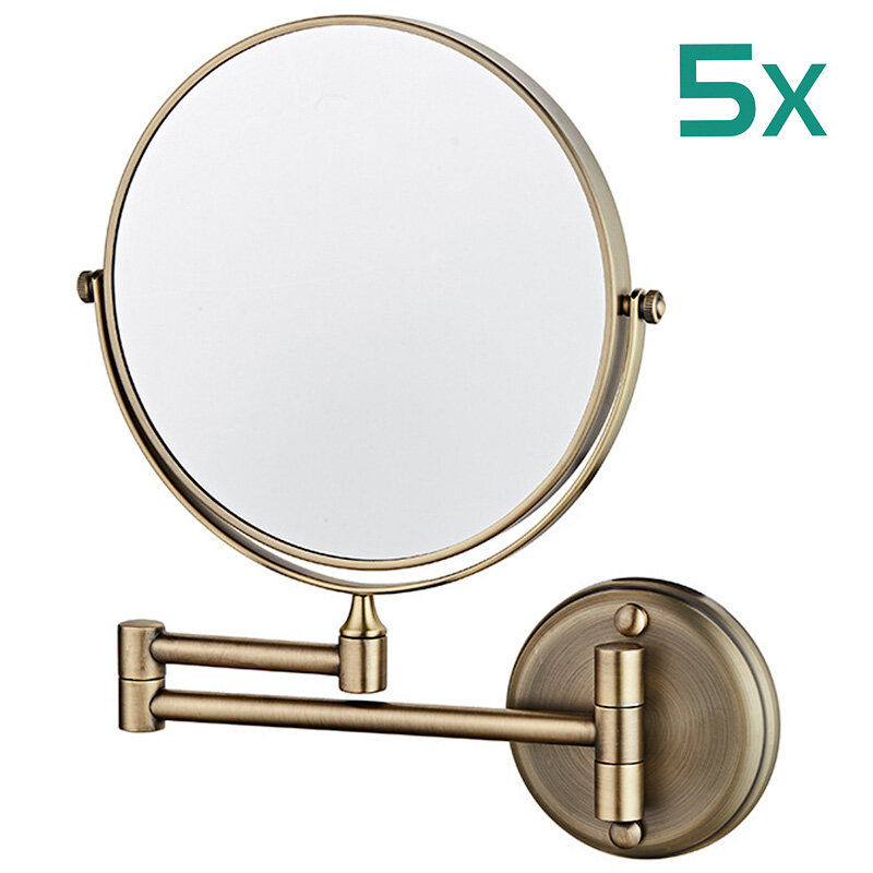 Настенное косметическое зеркало с увеличением 1X/5X LaiM 20305 (antique gold)