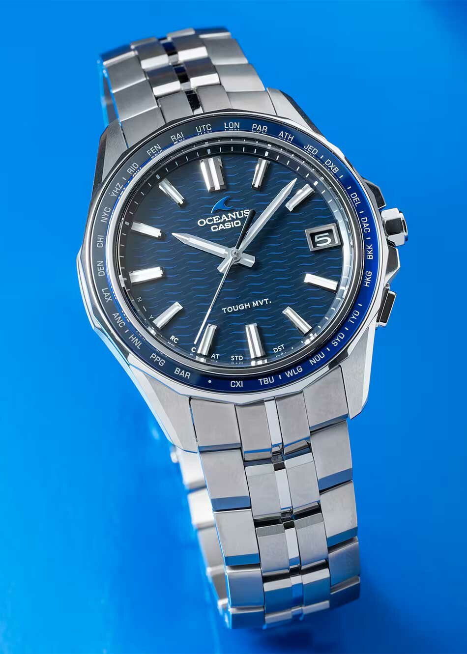 Наручные часы CASIO, серебристый/синий — фото 1