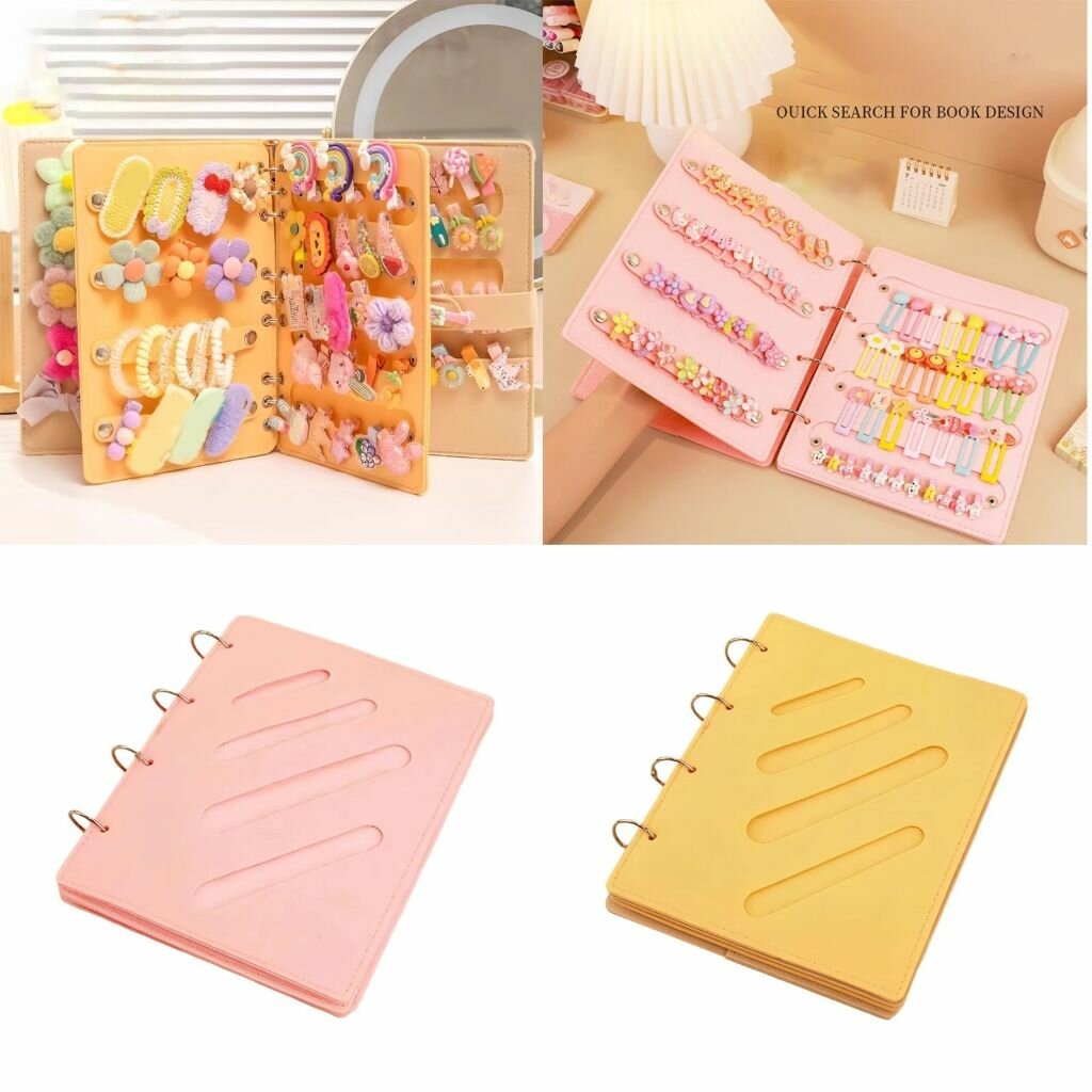 Детская книжка-Витрина Для Головных Уборов с заколками волос-Розовый