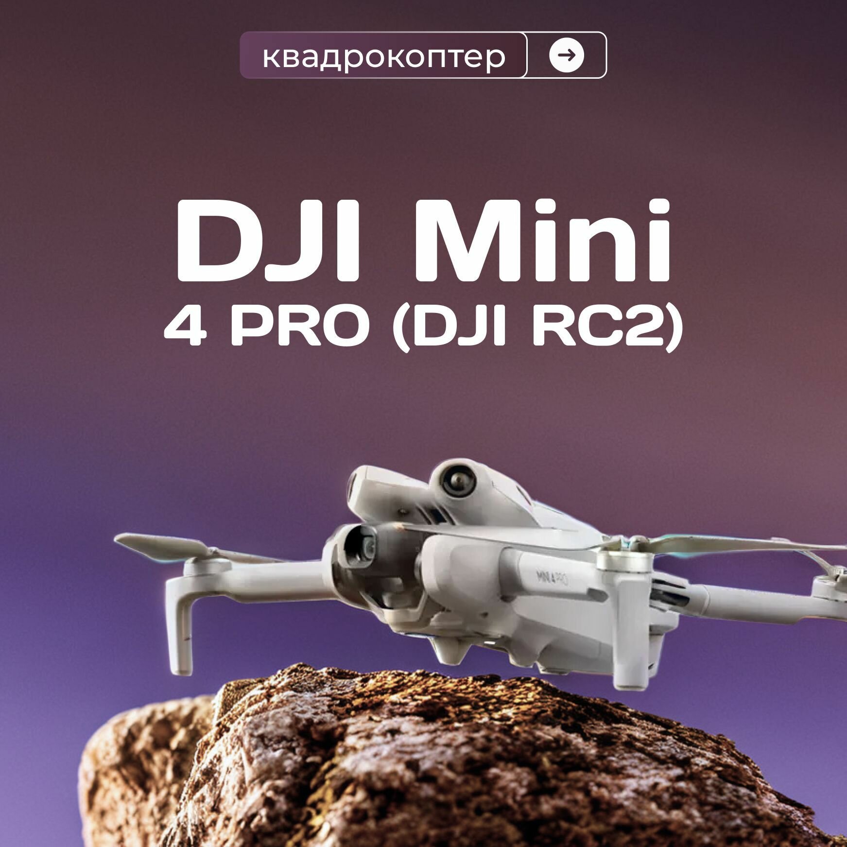 Квадрокоптер/ Дрон DJI Mini 4 Pro (DJI RC 2 пульт с экраном)
