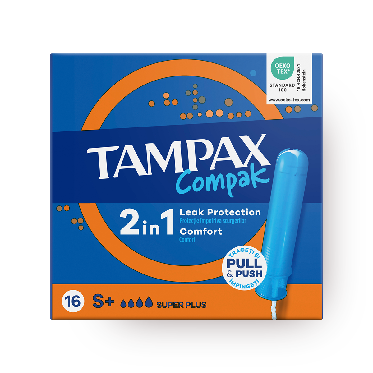 Тампоны Tampax Compak Super Plus, с аппликатором, 4 капли, 16 шт