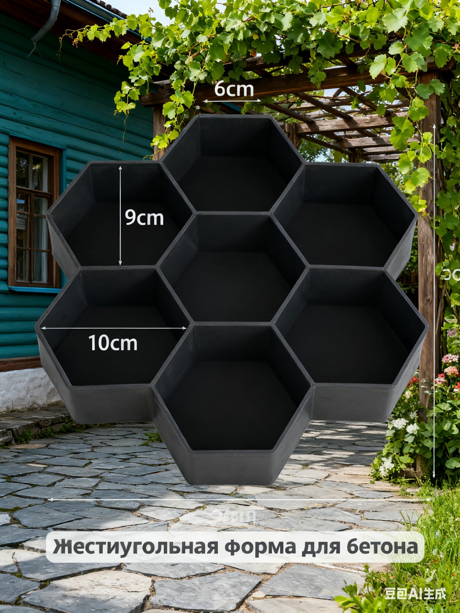 1ШТ Многоразовая цементная форма для тротуарной плитки: для газона, террасы, двора и сада (удобная в использовании)