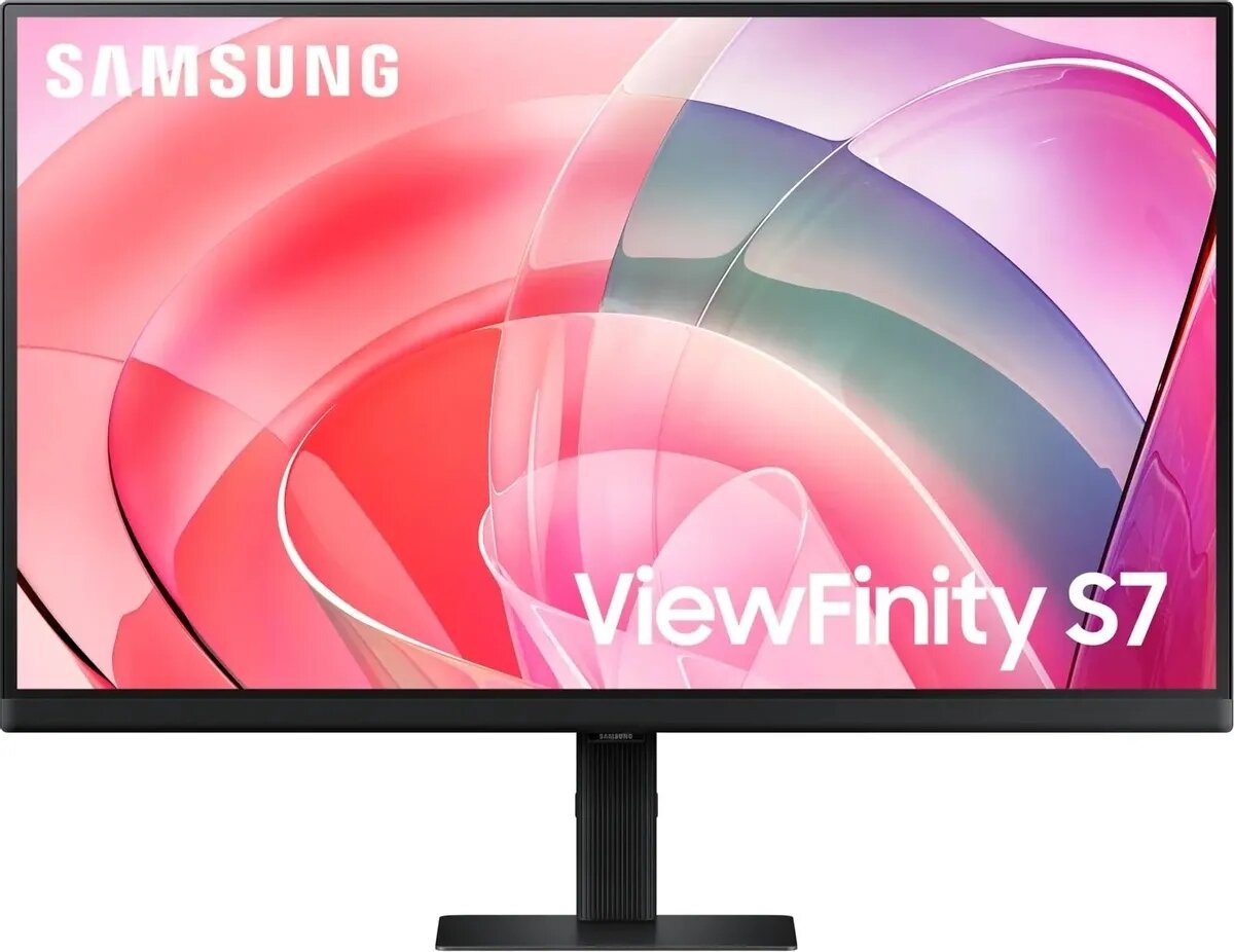 Монитор 27" Samsung ViewFinity S7 S27D700EAUXEN IPS 3840x2160, 60 Гц, 5 мс, 16:9, 350 кд/м², 2xHDMI, DP 1.2, 3.5 Jack, HDR10, черный