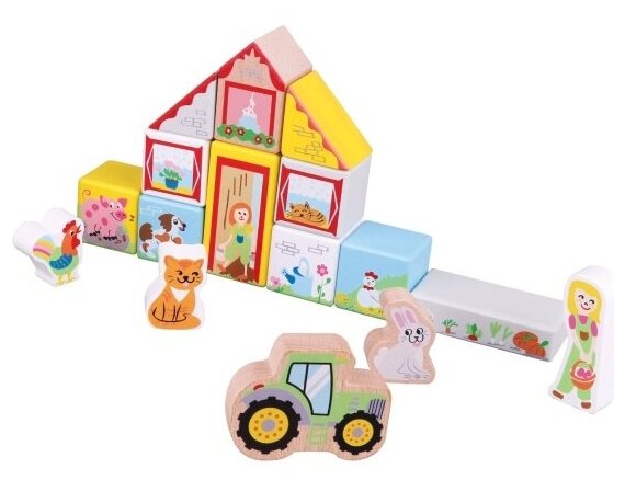 Развивающая игрушка New Classic Toys 10820 набор блоков Ферма