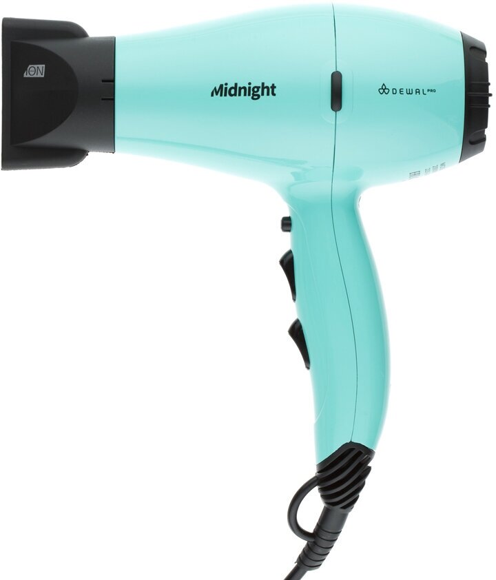 Фен DEWAL PRO Midnight, мятный, 2000Вт, 550гр, ионизация, 2 нас, провод 3м (*)