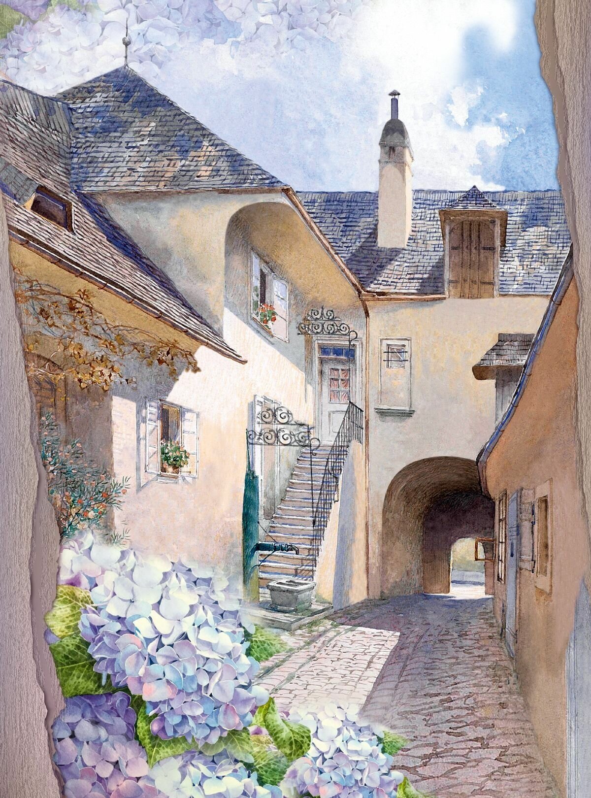 Фотообои флизелиновые с виниловым покрытием Античный дворик И 745 200х270см