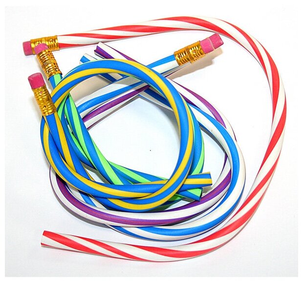 Набор длинных Карандашей гнущихся, 10 шт. с ластиком, длина 300 мм.