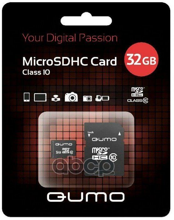 Карта памяти , Secure Digital Micro 32Gb, SDHC, class 10 QUMO 17559 QUMO арт. 17559