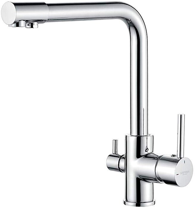 Смеситель для кухни со встроенным краном под питьевую воду LEDEME L4055-3 однорычажный, латунь