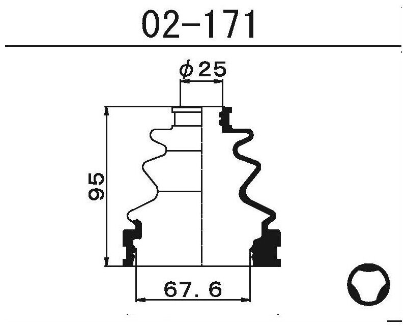 Пыльник шруса внутреннего Maruichi 02-171