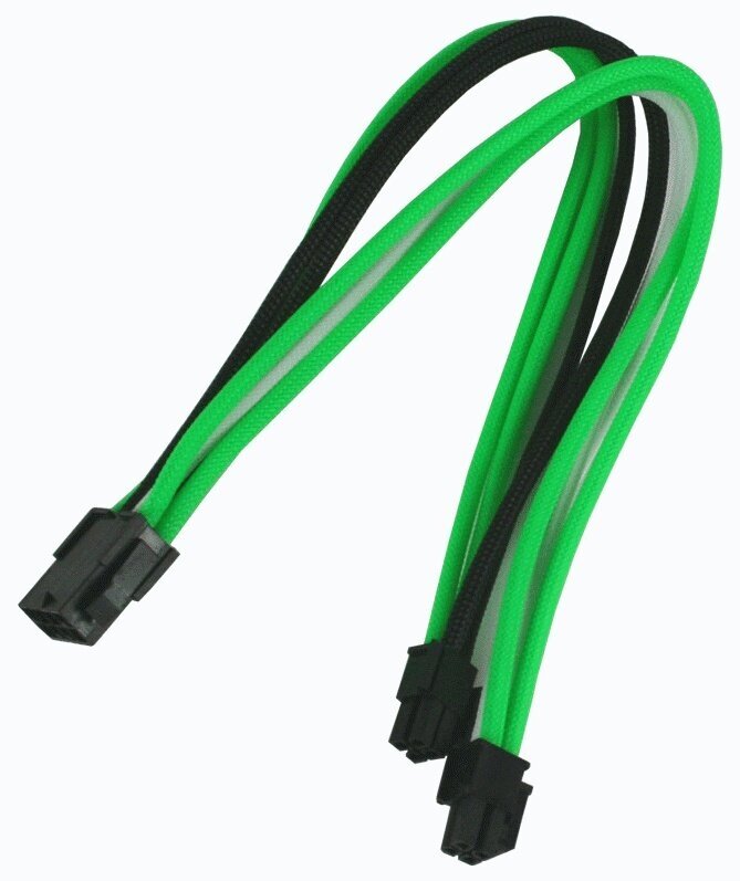 Удлинитель Nanoxia Удлинитель Nanoxia 8-pin EPS to 4+4-pin, 30см, зеленый/белый/черный NX8PV3EGWS