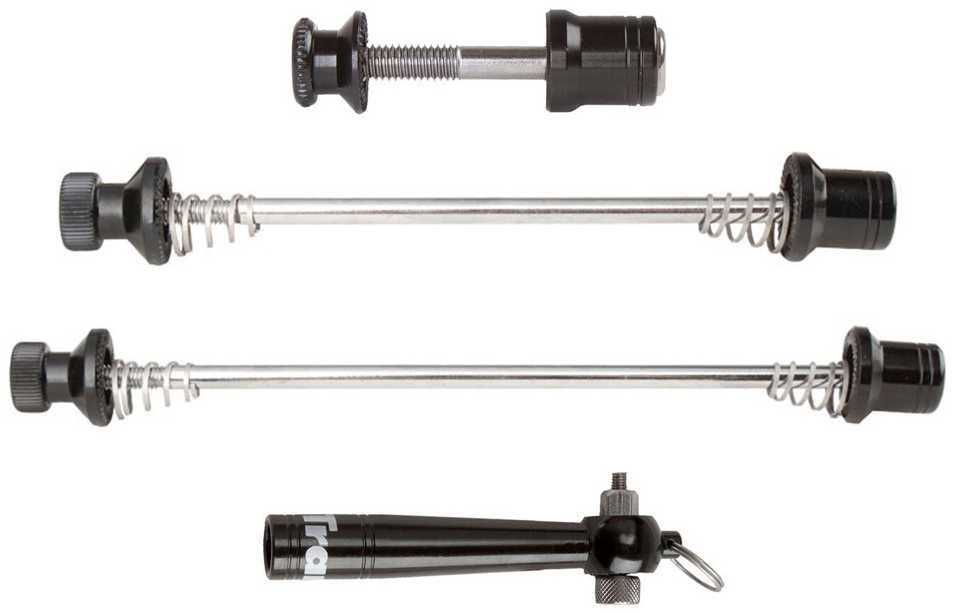 Эксцентрик велосипедный TranzX "секретки" +ключ перед (100мм) +зад (135мм) +подседел (30мм) алюминий черные