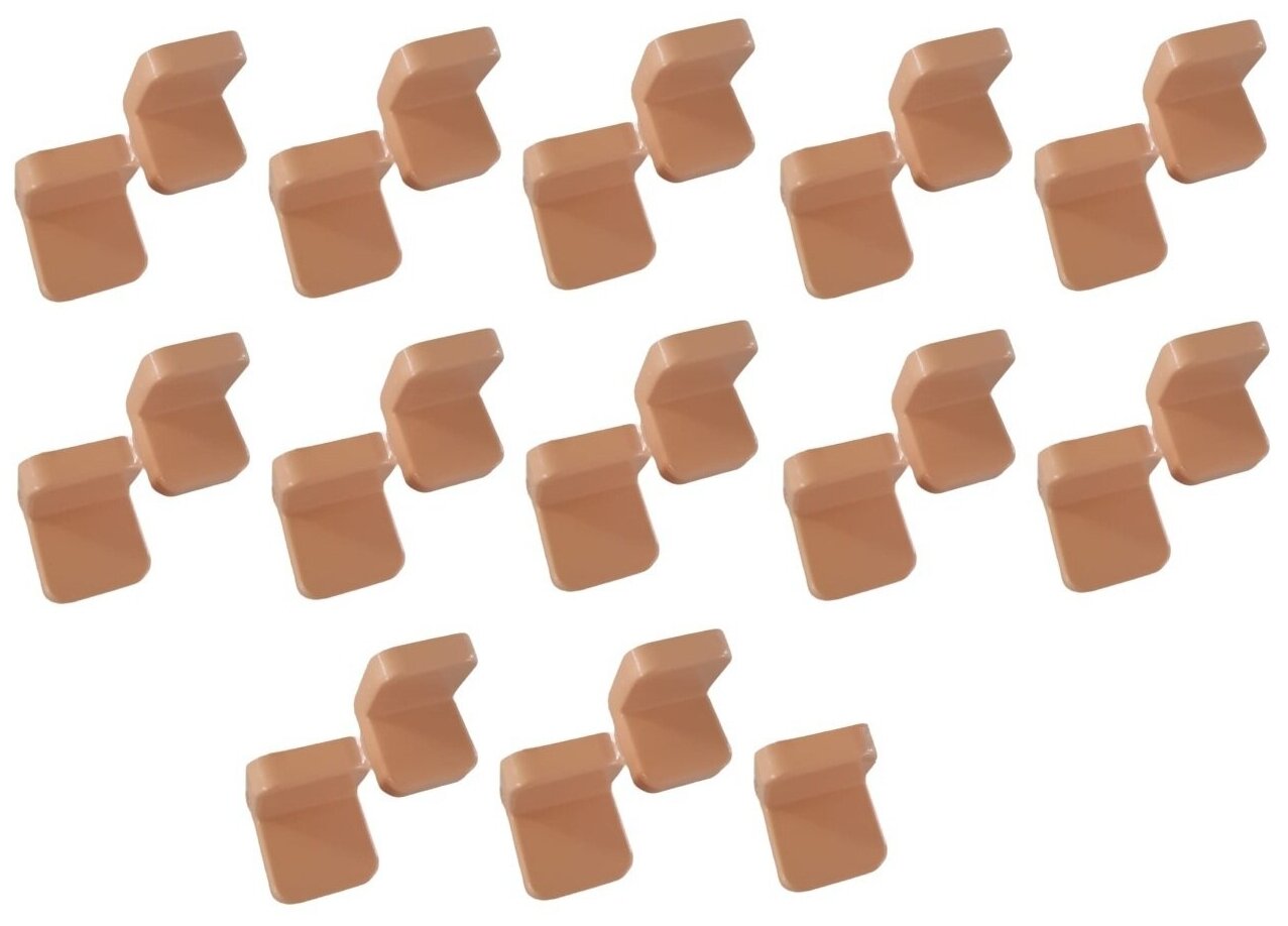 Уголок крепежный 20х20 с пластиковой крышкой, светло-бежевый, 25 штук.