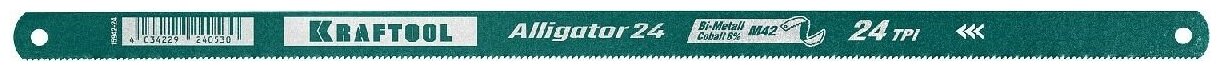 Биметаллическое полотно по металлу KRAFTOOL Alligator-24 300 мм HSS M42 24 TPI