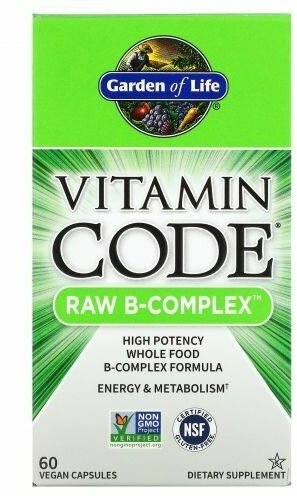 Garden of Life, Vitamin Code, B-комплекс RAW, 60 капсул