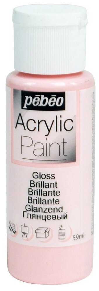 Краски акриловые PEBEO Acrylic Paint декоративная глянцевая 59 мл 097862 розовая карамель