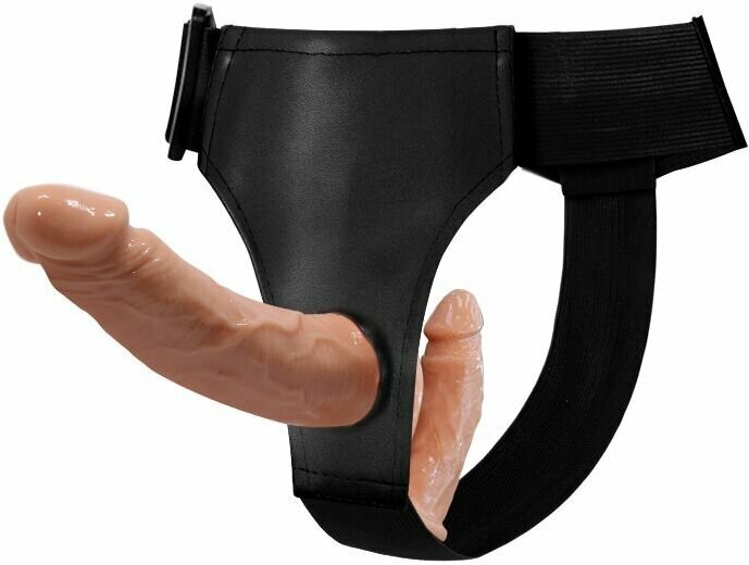 Женский страпон с 2 отростками — внешним и внутренним