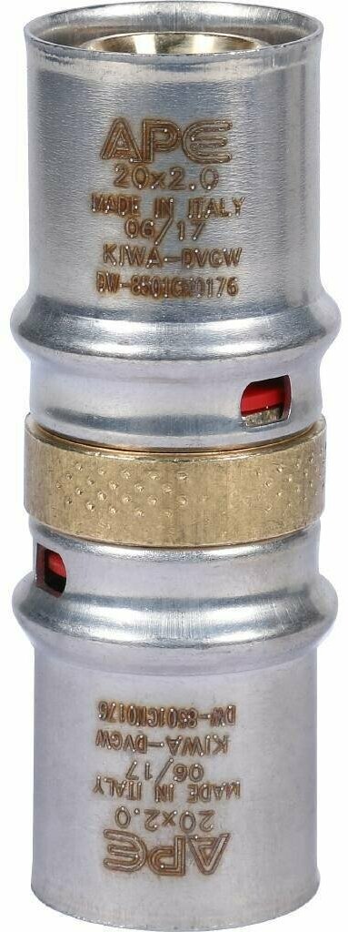 Муфта соединительная равнопроходная STOUT SFP-0003-002020 20х20 для металлопластиковых труб прессовой