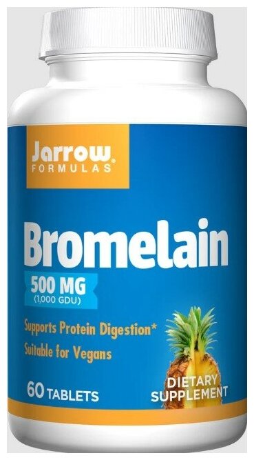 Jarrow Formulas Bromelain 500 mg (1000 GDU) Бромелаин 60 таблеток (Jarrow Formulas)