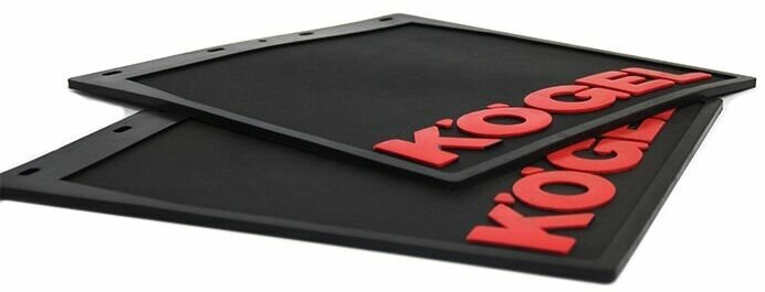 Брызговик колеса задний для а/м Газель 3302 (400*400мм) резина, 3D объемный текст "KOGEL" (красный) к-т 2шт.