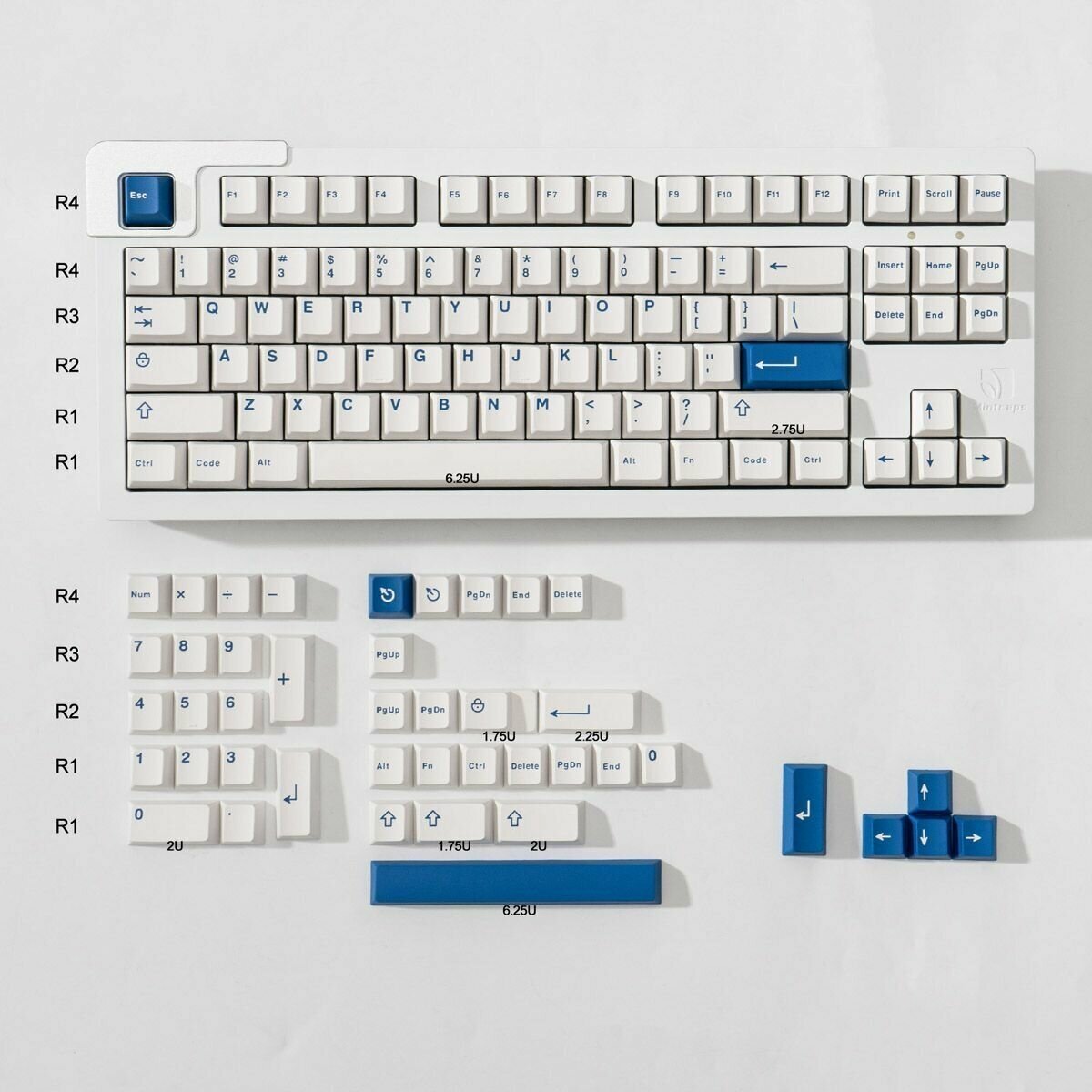 Кейкапы Classic White для механической клавиатуры (V1), профиль Cherry ...