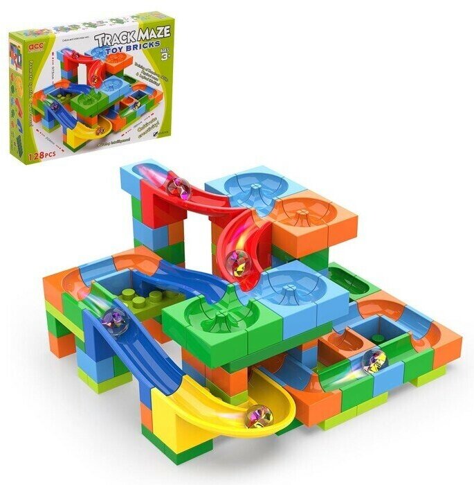 Конструктор блочный марблс Турбошарики , 128 деталей