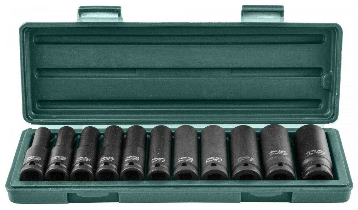 Набор ударных глубоких торцевых головок 1/2" 11 предметов Jonnesway S03AD4111S