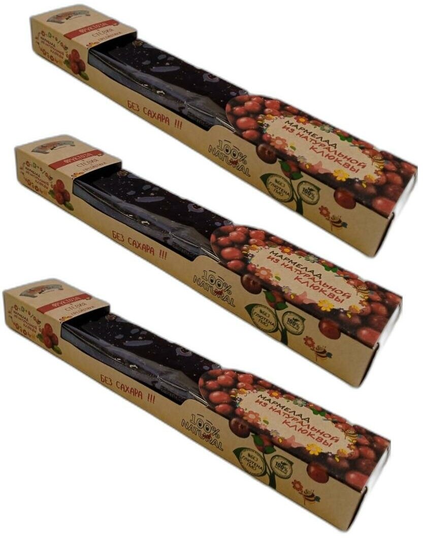 Мармелад без сахара из натуральных ягод Клюквы 100 гр (3 шт. в упаковке) (Эль-групп)