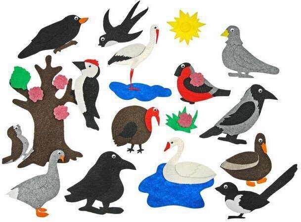 Набор дидактический liplip "Городские птицы", 18 деталей